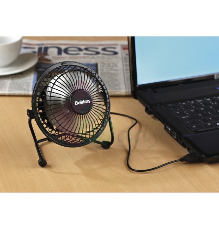 Kipas Angin USB Mini Fan Portable 13cm Model Bulat Besi Kipas Meja ...