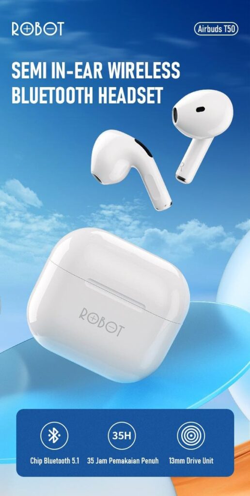 Headset Bluetooth Robot TWS T50 Robot TWS T50 Wireless TWS Robot TWS ...