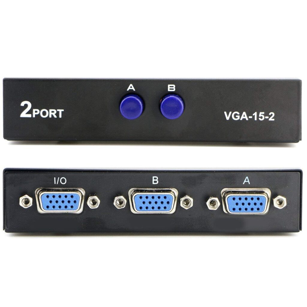 VGA Switcher 2 Port Switcher VGA 2 Port VGA Switch 2 Port 2 Input 1 Out ...