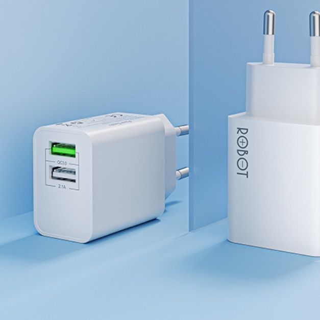 Kepala Charger Robot Dual USB RT-F4 Fast Charging QC3.0 18W Dual USB A ...